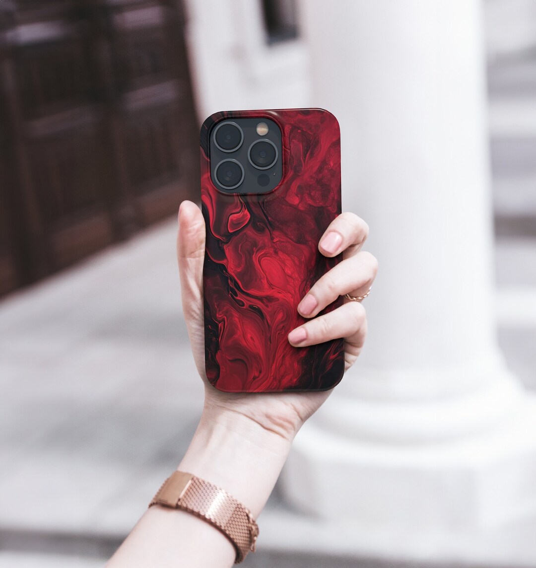 Dark Red Watercolor iPhone 16 Case Phone Case for iPhone 14 13 12 11 ...