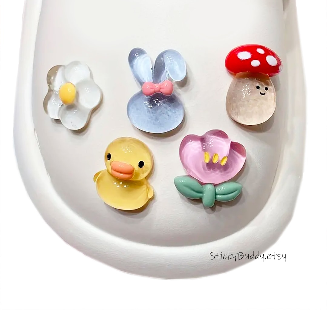 Mushroom Croc Charms, Flower Croc Charm, Yellow Duck Croc Charm, 3D ...