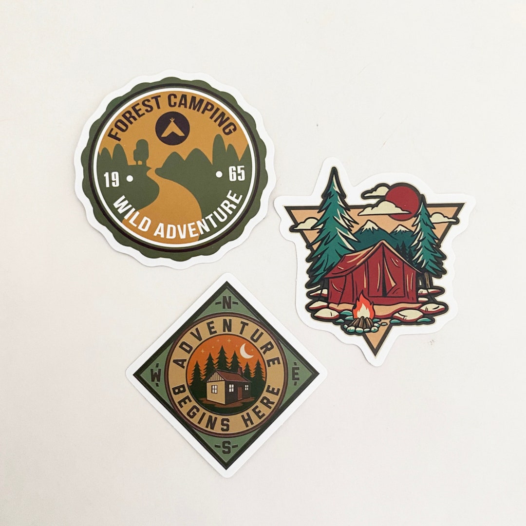 Forest Camping Sticker for Tumbler, Journal Sticker, Waterproof Sticker ...