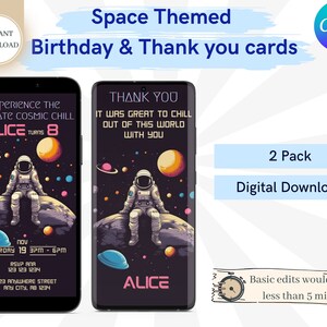Space Invitation, Space Birthday Invite, Outer Space, Planets ...