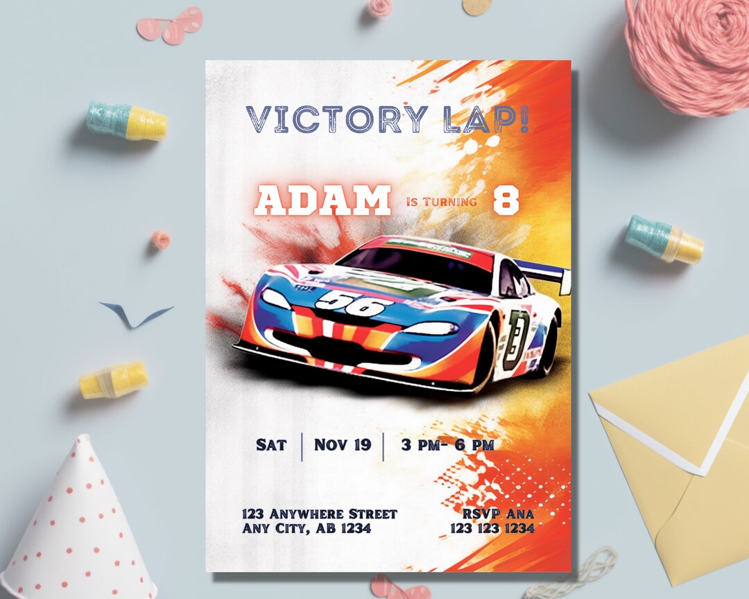 Editable Race Car Invitation, Racing Car Birthday Invite, Car Racing ...