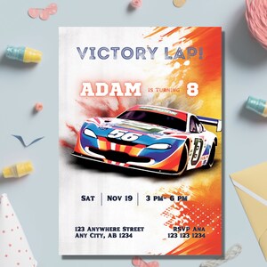 Editable Race Car Invitation, Racing Car Birthday Invite, Car Racing ...