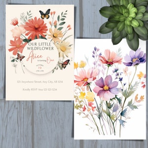 Wildflower Birthday Invitation, Wildflower First Birthday, Floral ...