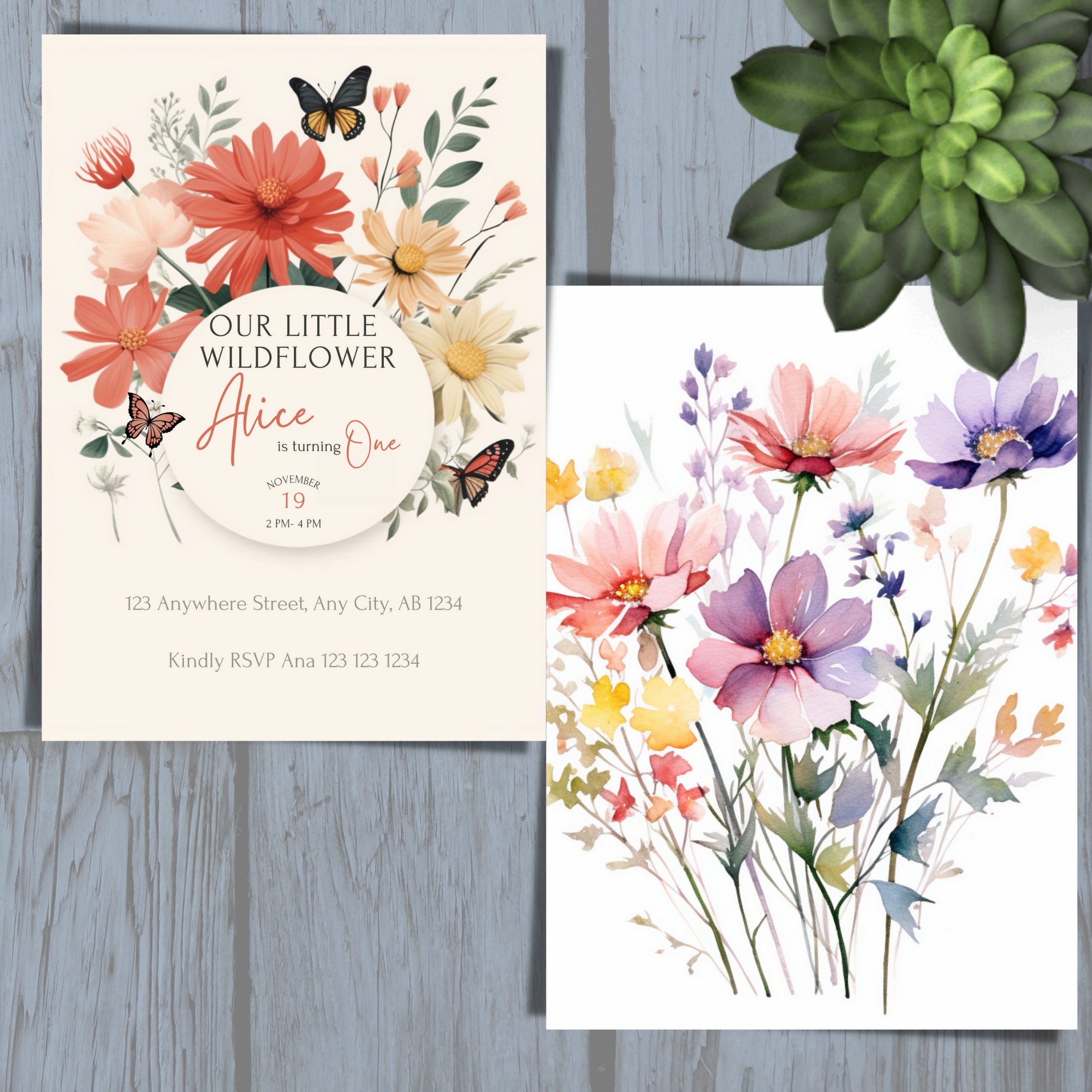 Wildflower Birthday Invitation Wildflower First Birthday - Etsy