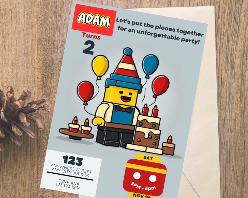 Building Blocks Birthday Invitation Buildingblocks Invite - Etsy
