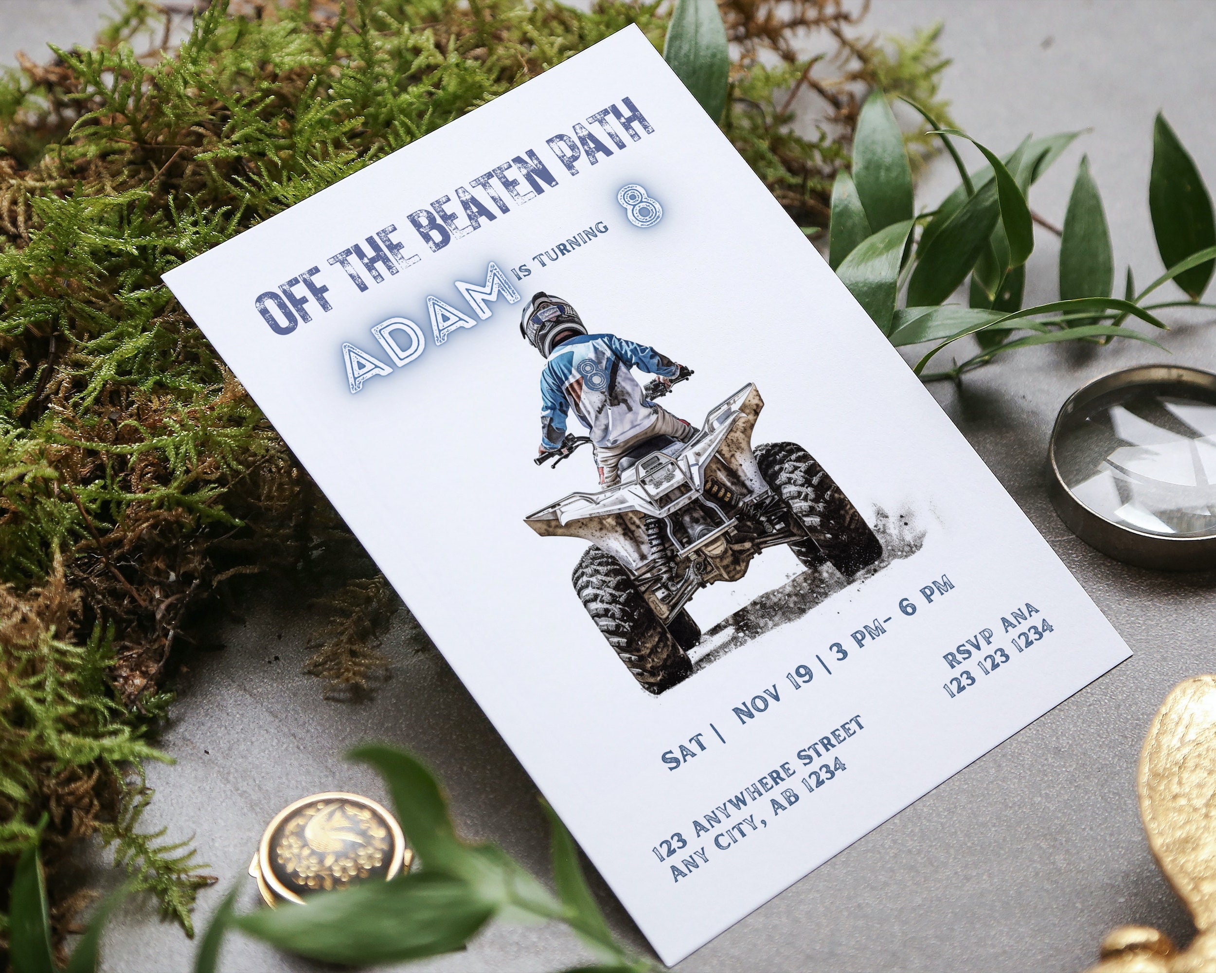 ATV Birthday Invitation: off Road Adventure, Quad Bike (digital ...