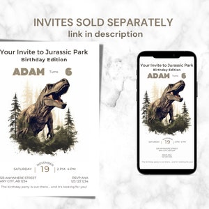 Thank You Tag Jurassic Invitation, Dinosaur Park Birthday Invite ...