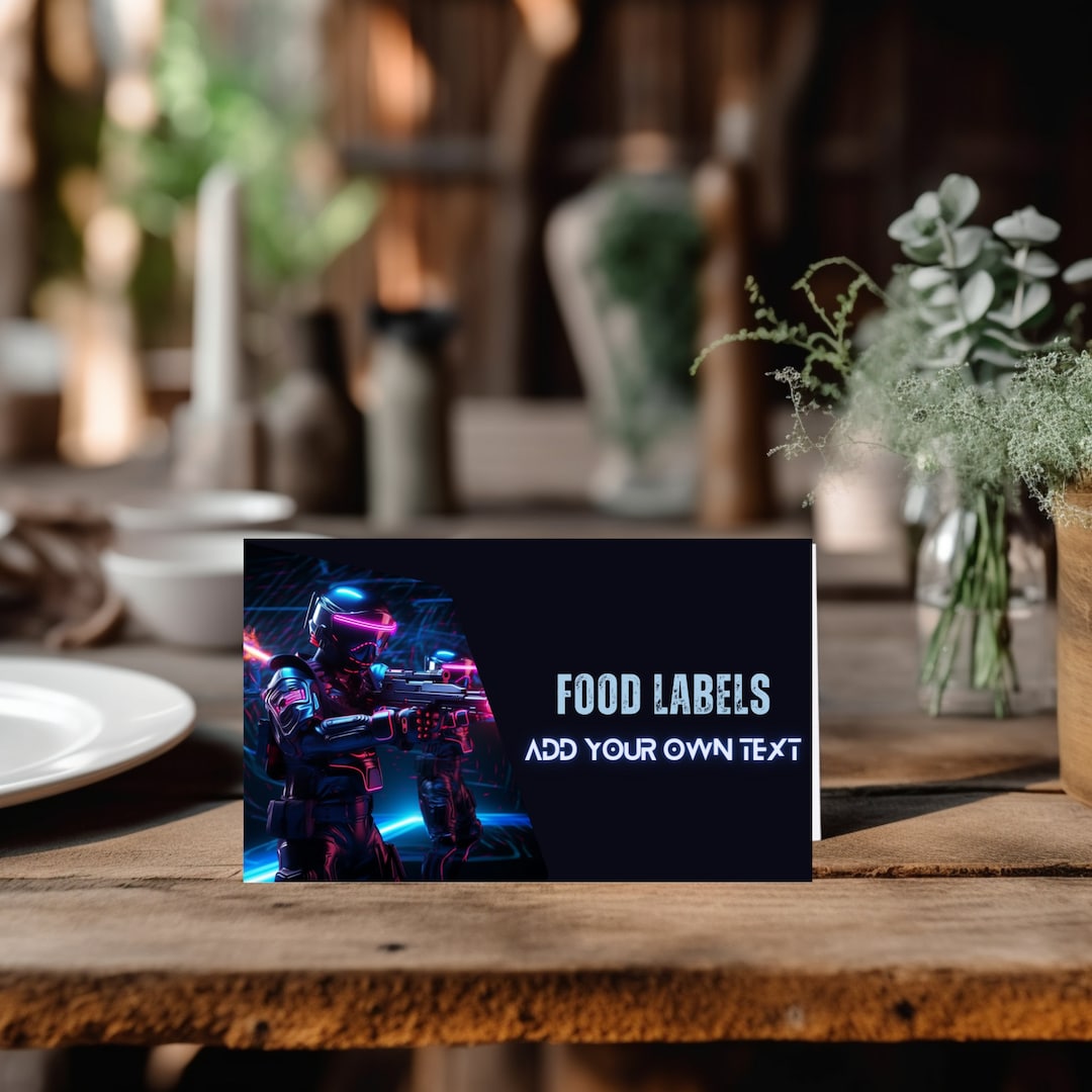 Tent Food Sign Laser Tag Neon Laser Tag Glow Laser Tag Party Neon Glow ...