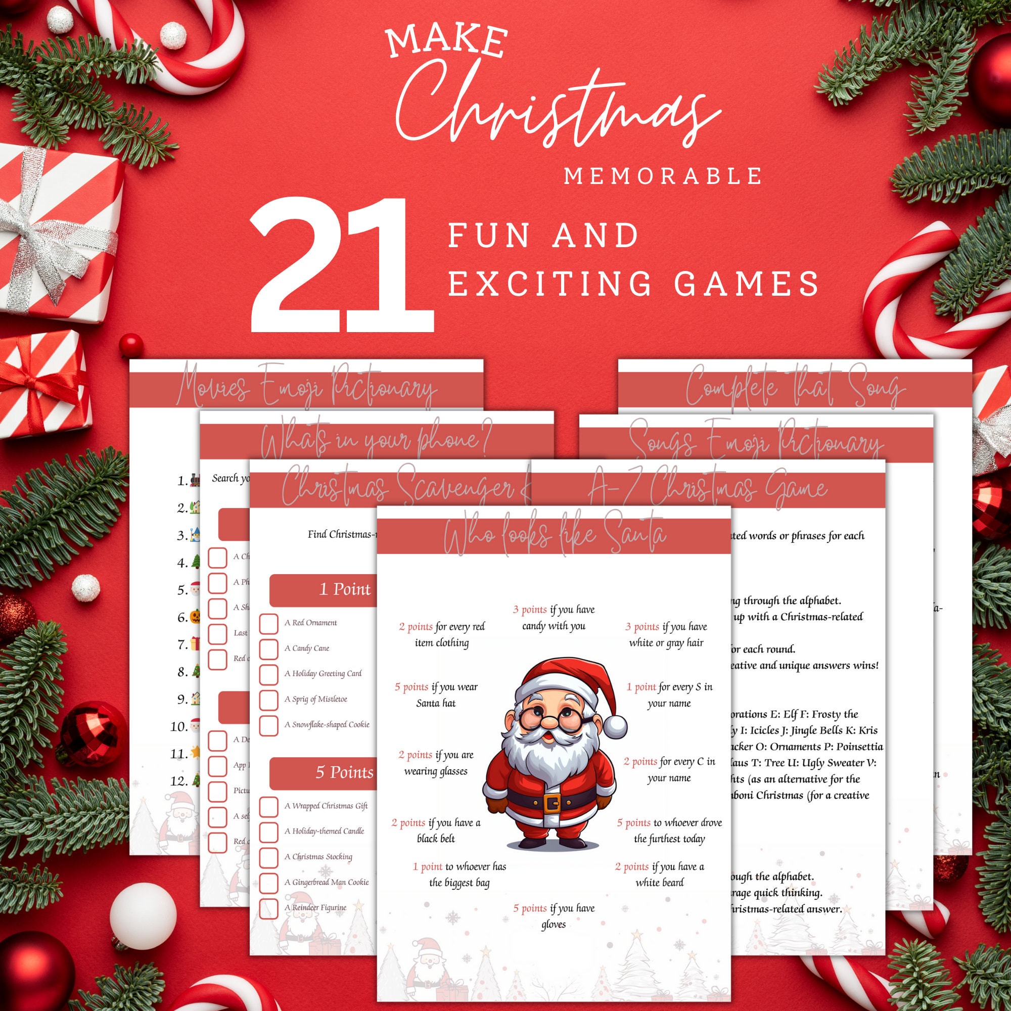 Printable Christmas Games Bundle, Christmas Party Games, Family ...