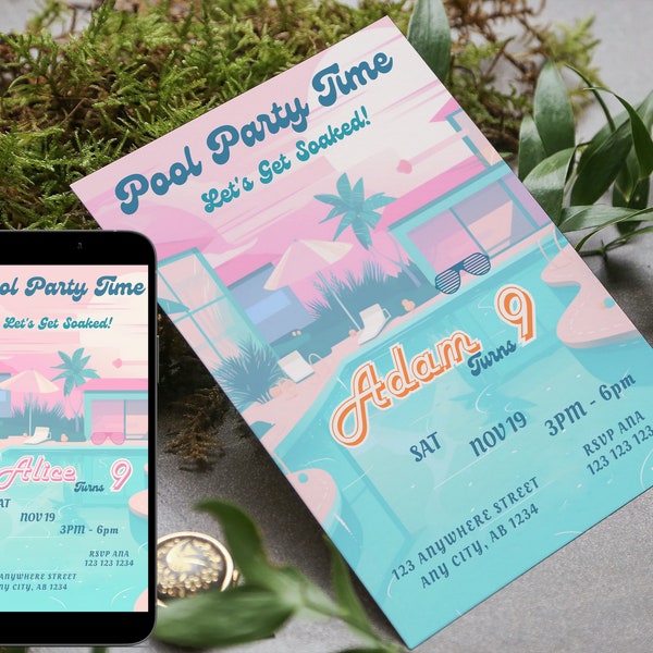 Retro Pool Party - Etsy