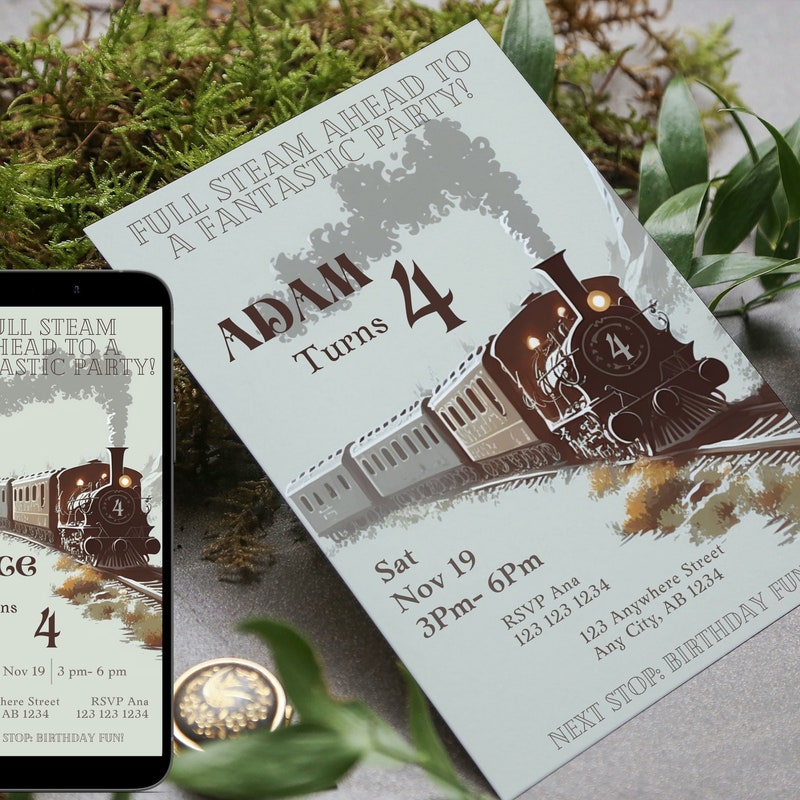 Train Invitation - Etsy