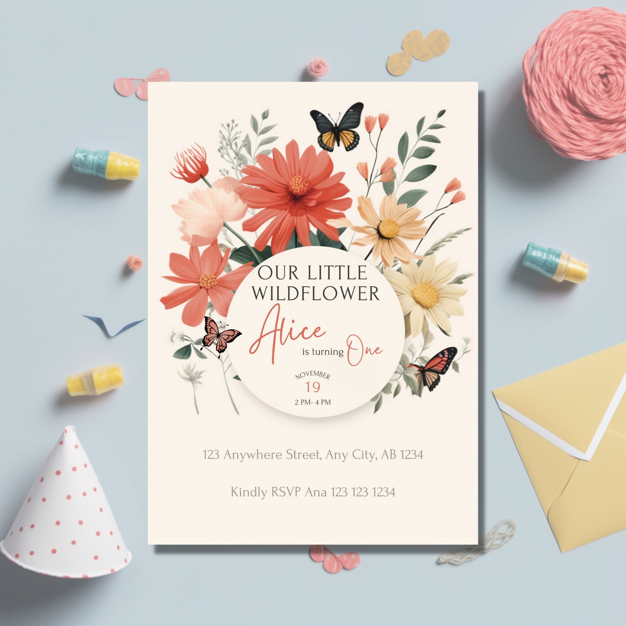 Wildflower Birthday Invitation Wildflower First Birthday - Etsy