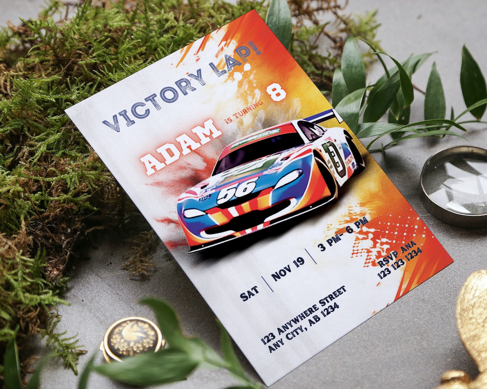 Editable Race Car Invitation, Racing Car Birthday Invite, Car Racing ...
