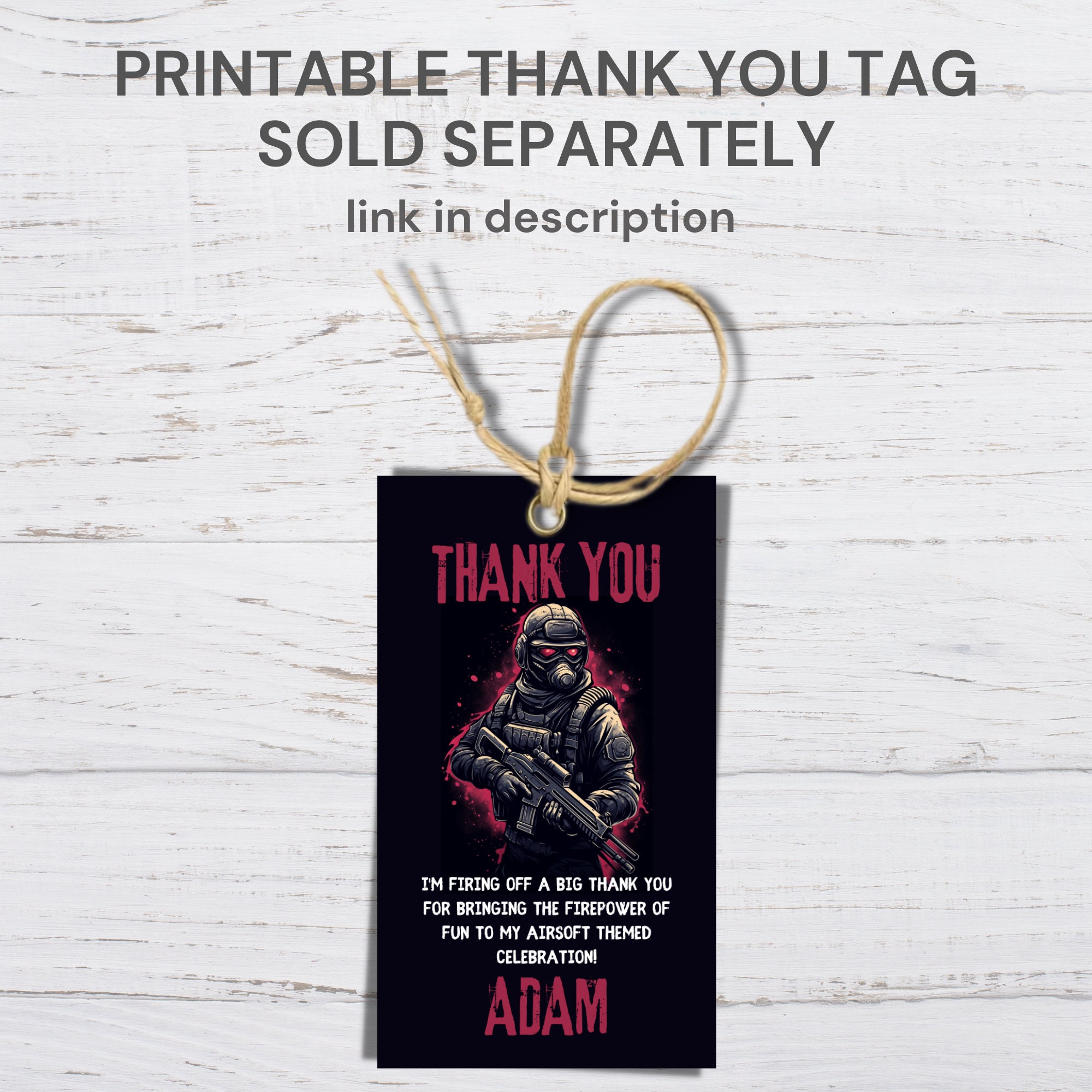 Airsoft Birthday Invitation, Airsoft Party Invite, Airsoft Birthday ...