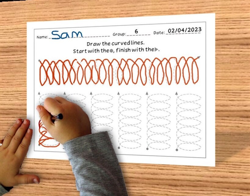 Pencil Control Line Tracing | 40 PDF Worksheets | A4 Size - Etsy