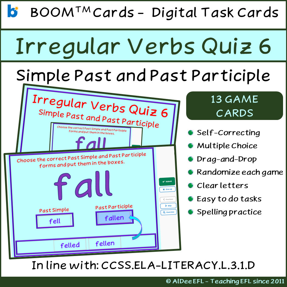 Irregular Verb Simple Past and Past Participle | Boom™ Cards | Quiz 6 ...