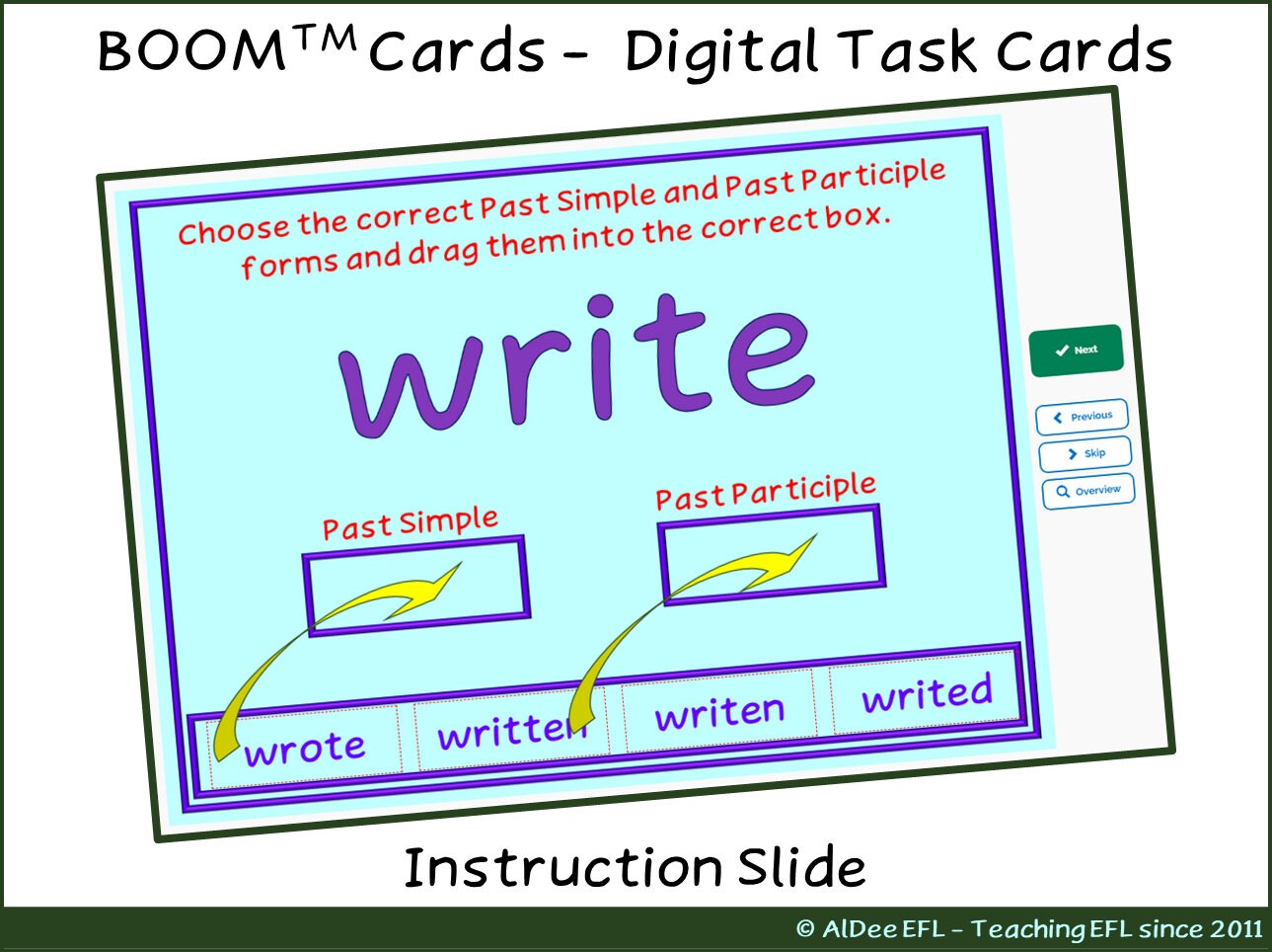 Irregular Verb Simple Past and Past Participle | Boom™ Cards | Quiz 6 ...