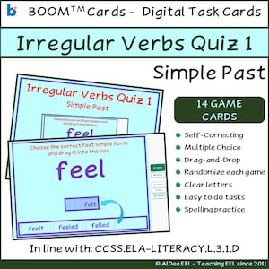 Irregular Verbs Quiz | Digital Learning Cards | English Practice ...