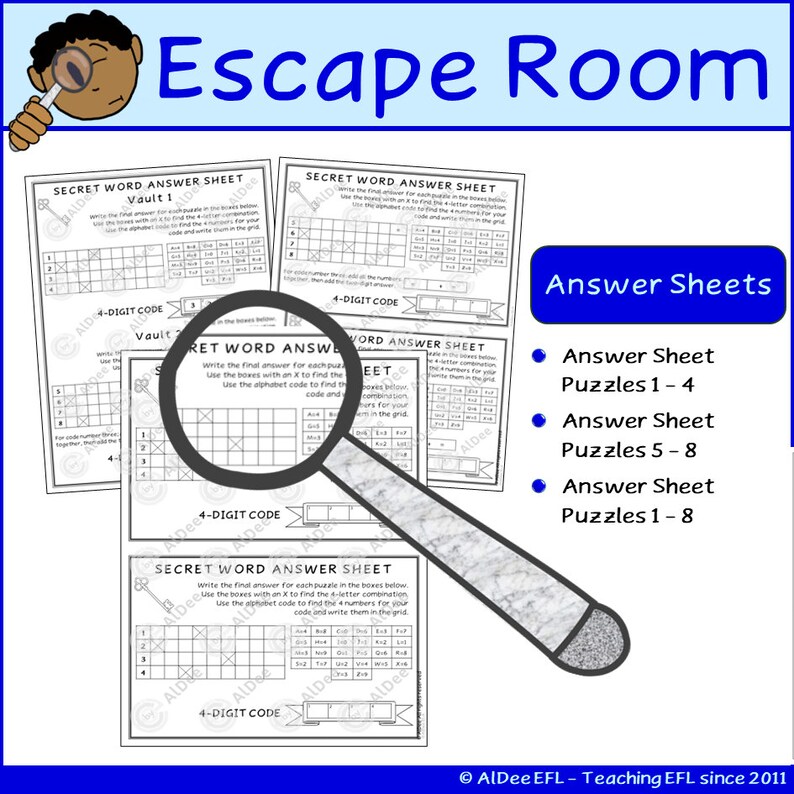 Escape Room Game Printable | Classroom Kit, Vocabulary Puzzles, Team ...