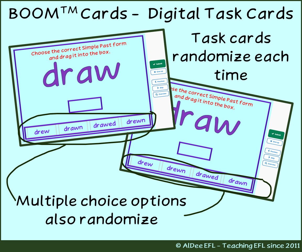 Irregular Past Tense Verbs | Simple Past | Boom™ Cards | Quiz 4 - Etsy