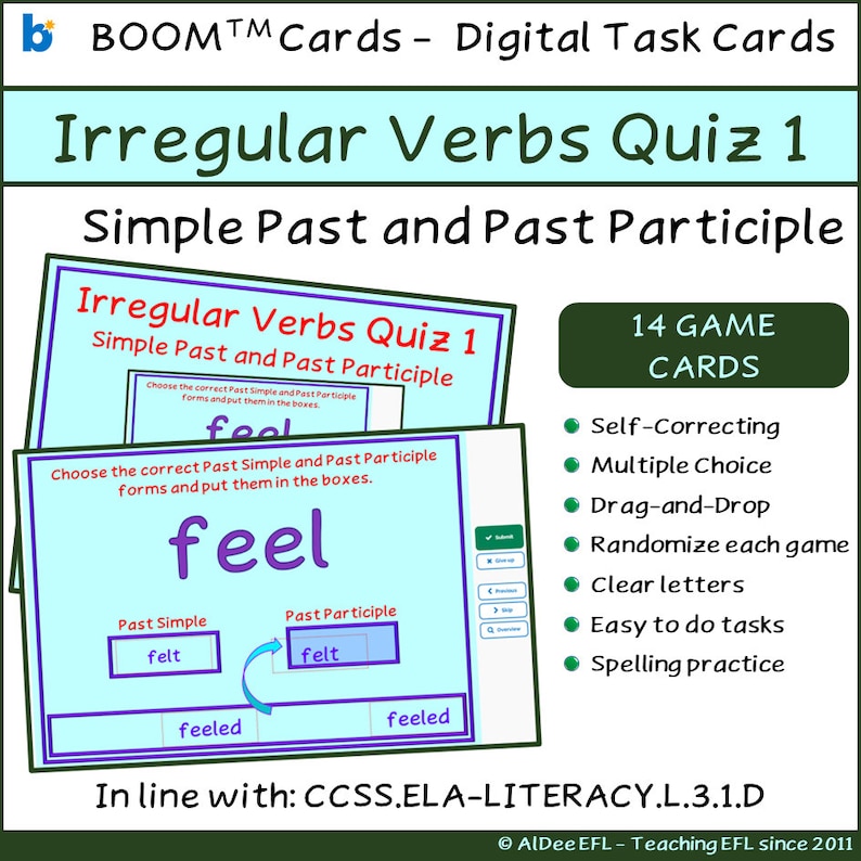 Irregular Verbs | Simple Past | Past Participle | Boom™ Cards | Quiz 1 ...