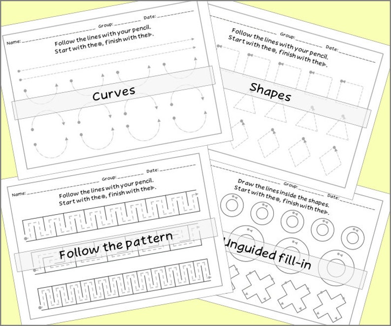 Pencil Control Line Tracing | 40 PDF Worksheets | A4 Size - Etsy
