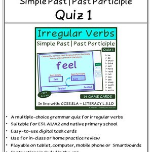Irregular Verbs | Simple Past | Past Participle | Boom™ Cards | Quiz 1 ...