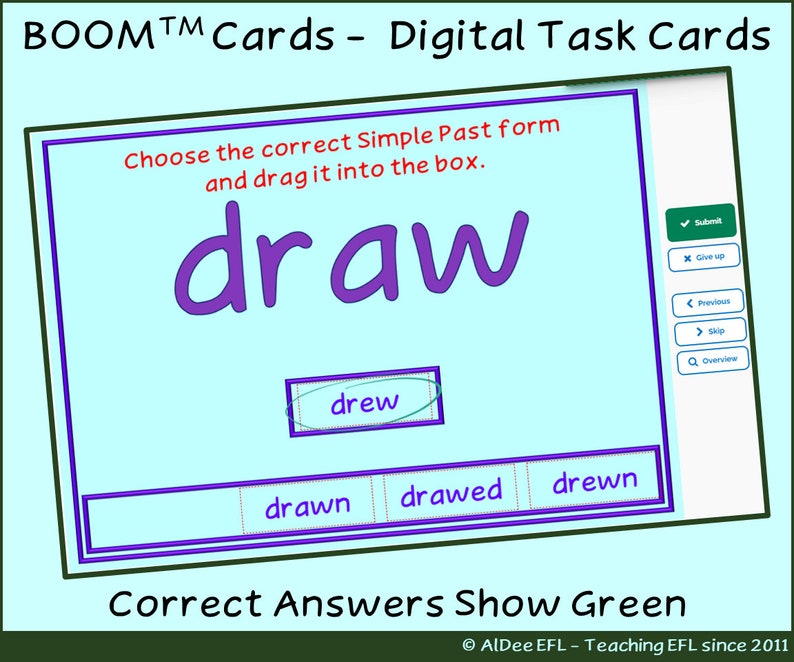 Past Tense Irregular Verbs | Simple Past | Boom™ Cards | Quiz 3 - Etsy