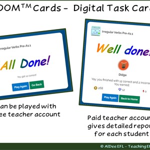 Irregular Past Tense Verbs | Simple Past | Boom™ Cards | Quiz 4 - Etsy