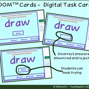 Irregular Past Tense Verbs | Simple Past | Boom™ Cards | Quiz 4 - Etsy