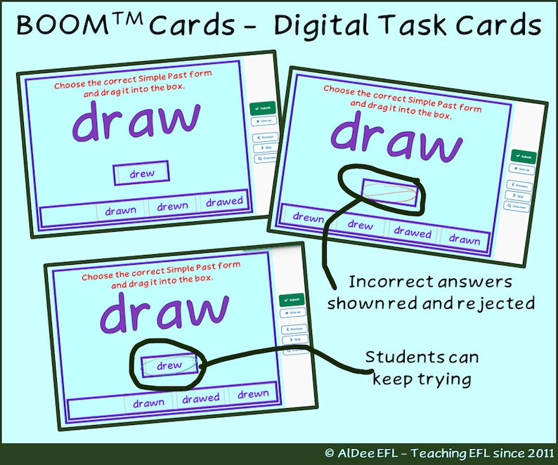 Irregular Past Tense Verbs | Simple Past | Boom™ Cards | Quiz 4 - Etsy
