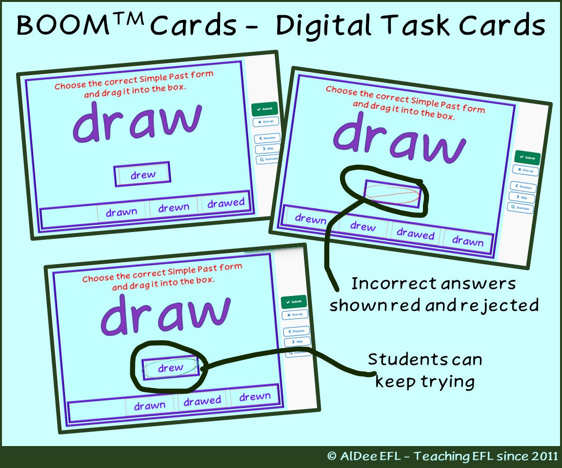 Irregular Past Tense Verbs | Simple Past | Boom™ Cards | Quiz 4 - Etsy