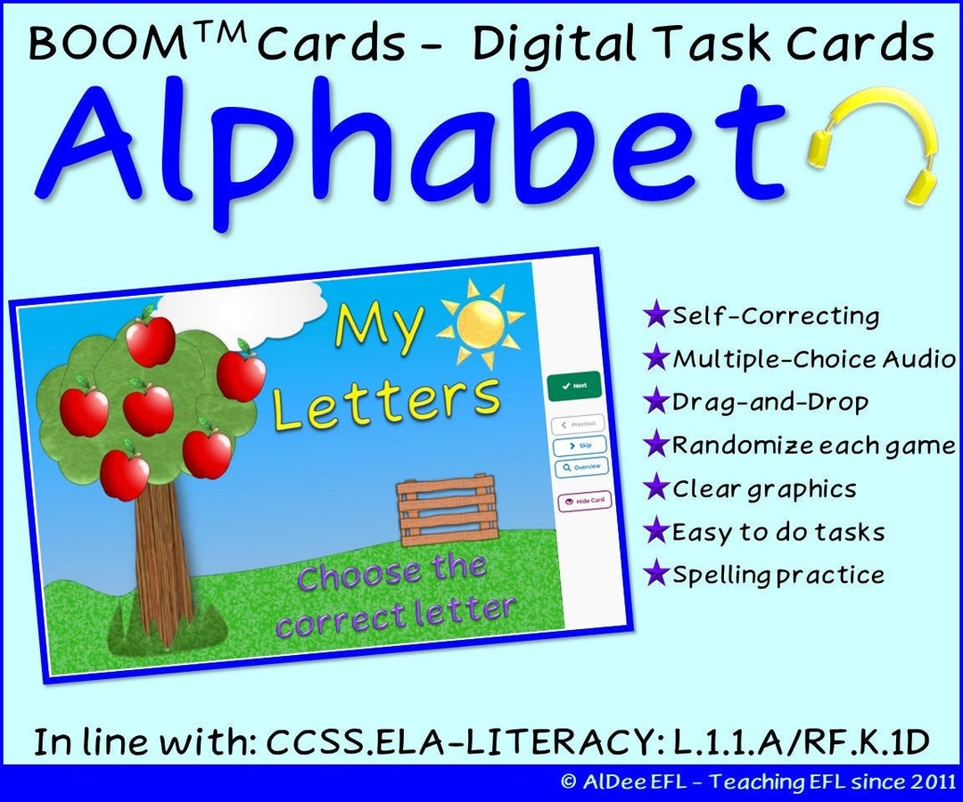 Alphabet Lowercase Audio Letter Recognition US Audio | Boom™ Cards ...
