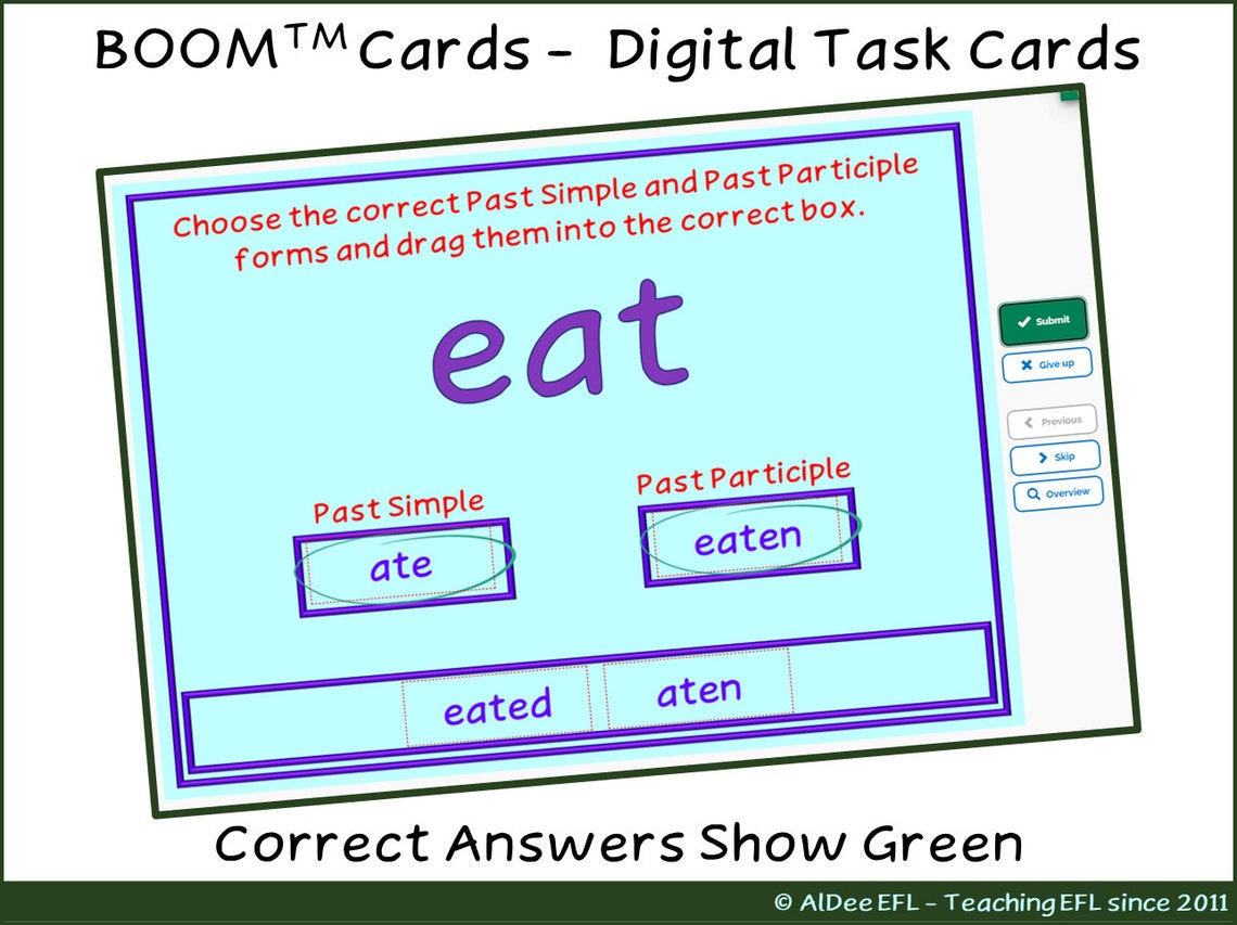 Irregular Verb Simple Past and Past Participle | Boom™ Cards | Quiz 6 ...