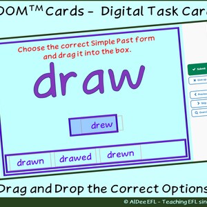 Irregular Past Tense Verbs | Simple Past | Boom™ Cards | Quiz 4 - Etsy
