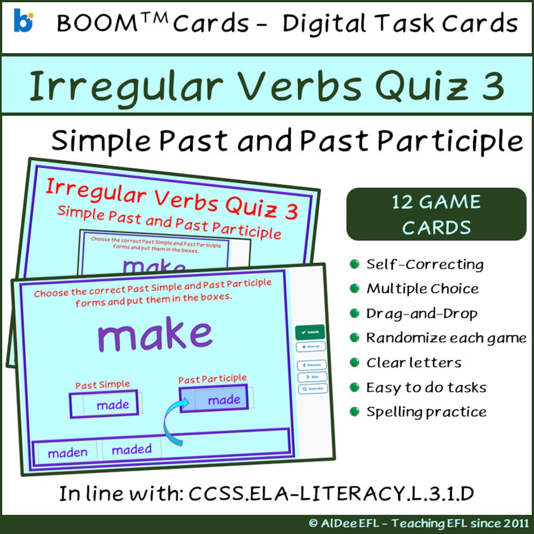 Past Tense Irregular Verbs | Simple Past and Past Participle | Boom ...