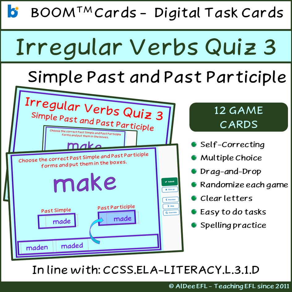 Past Tense Irregular Verbs | Simple Past and Past Participle | Boom ...