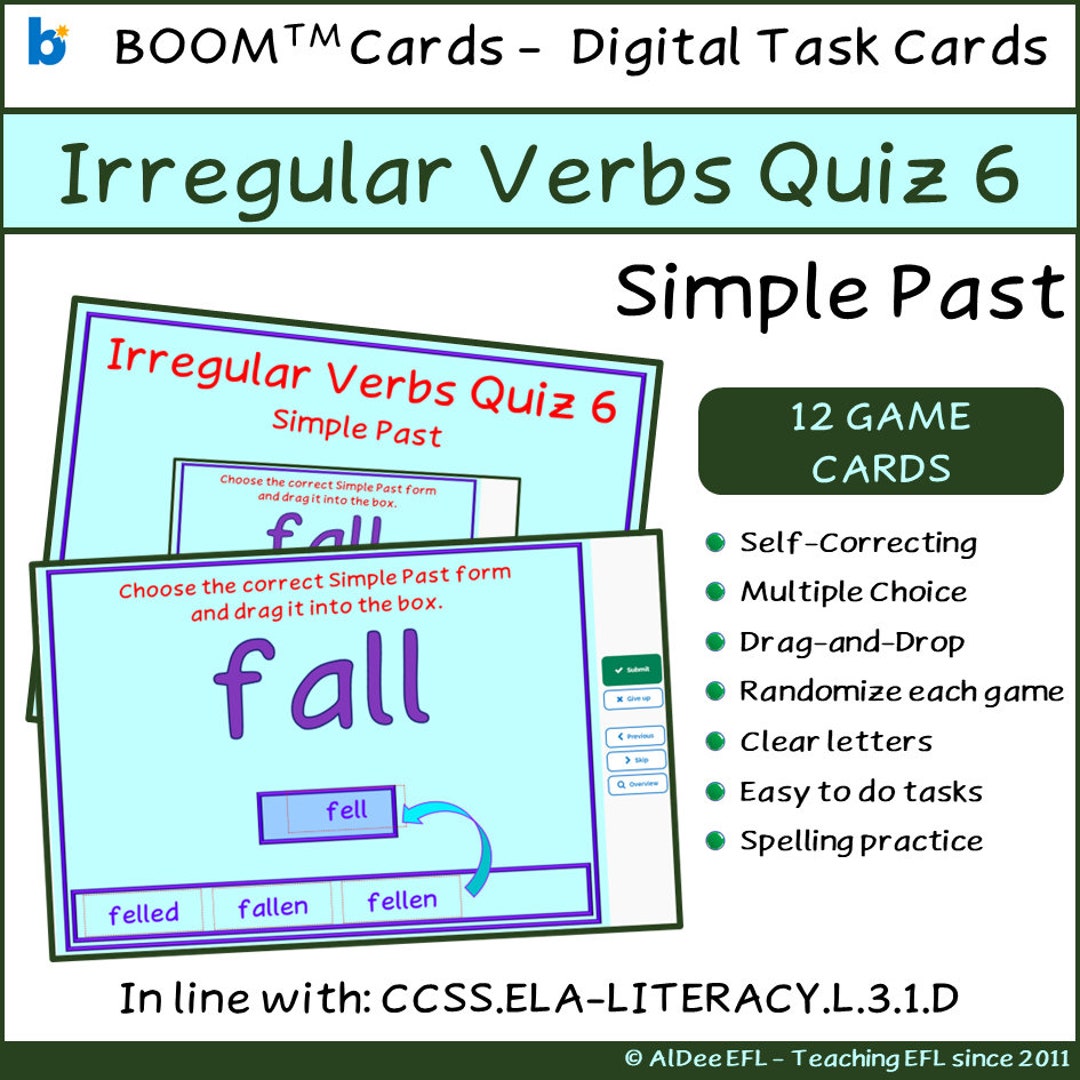 Irregular Verb Simple Past | Boom™ Cards | Quiz 6 - Etsy