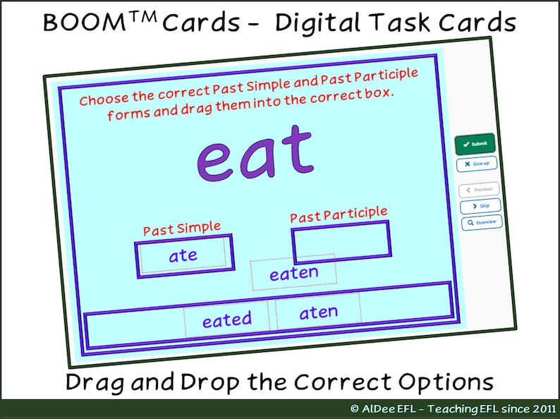 Irregular Verb Simple Past and Past Participle | Boom™ Cards | Quiz 6 ...