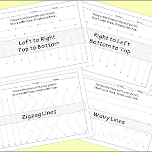 Pencil Control Line Tracing | 40 PDF Worksheets | A4 Size - Etsy