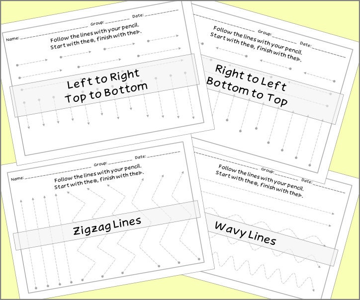 Pencil Control Line Tracing | 40 PDF Worksheets | A4 Size - Etsy