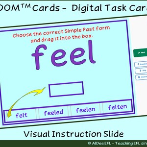 Irregular Past Tense Verbs | Simple Past | Boom™ Cards | Quiz 4 - Etsy