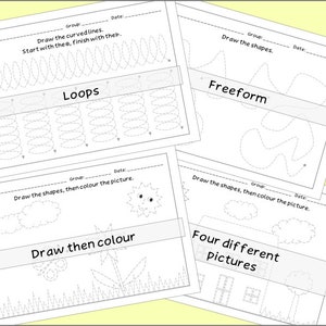 Pencil Control Line Tracing | 40 PDF Worksheets | A4 Size - Etsy