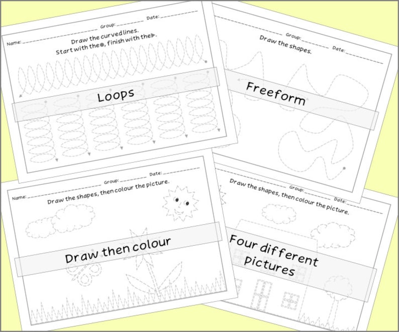 Pencil Control Line Tracing | 40 PDF Worksheets | A4 Size - Etsy