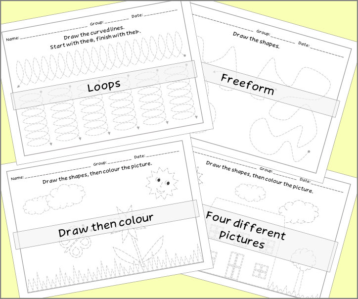 Pencil Control Line Tracing | 40 PDF Worksheets | A4 Size - Etsy