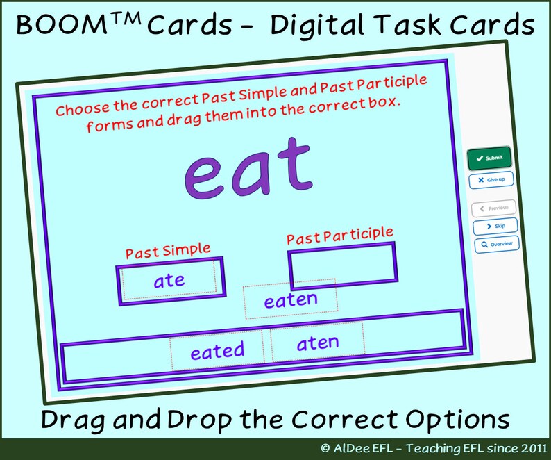 Irregular Verbs | Simple Past | Past Participle | Boom™ Cards | Quiz 1 ...