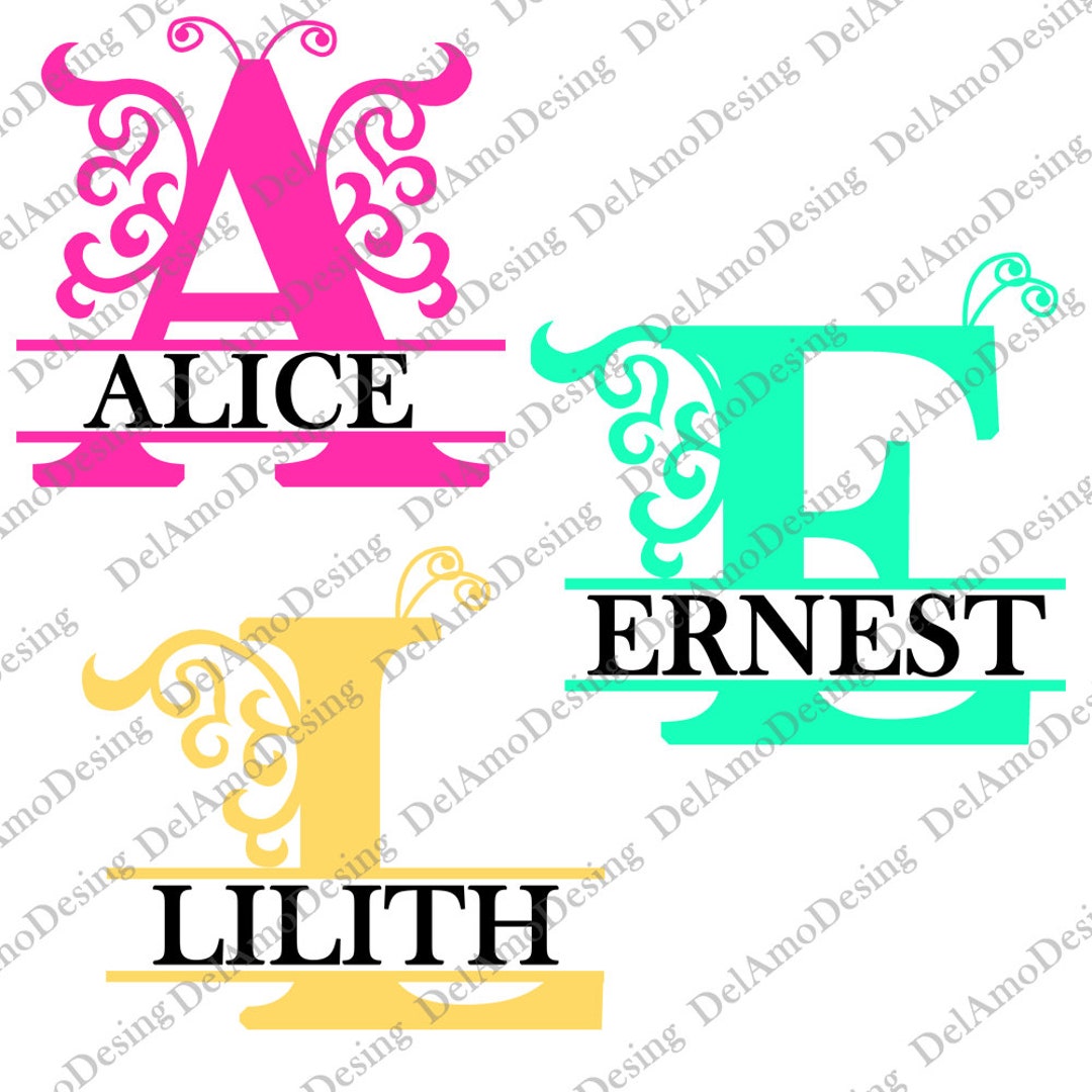 Butterfly SVG Sublimation, Butterfly SVG Clipart, Split Monogram SVG ...