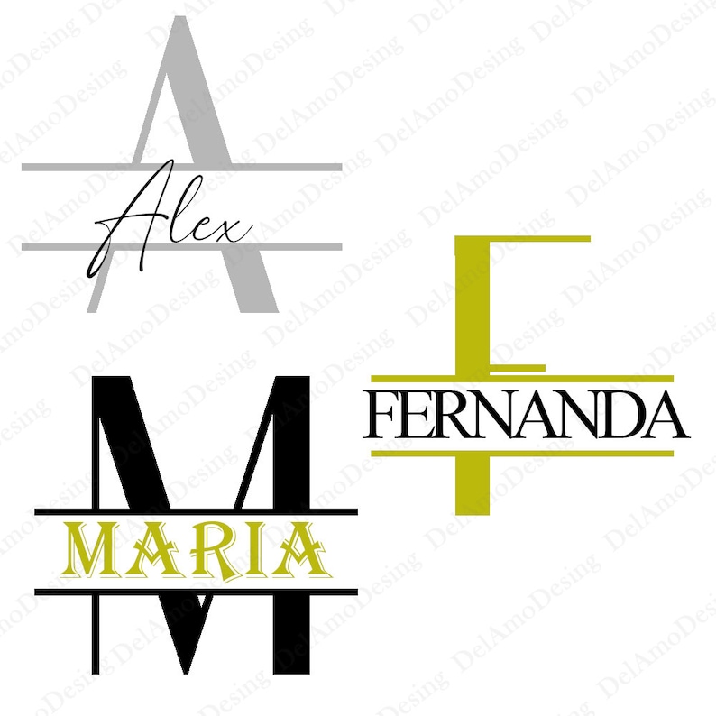 Monogram SVG Sublimation, Monogram SVG Clipart, Split Monogram SVG ...