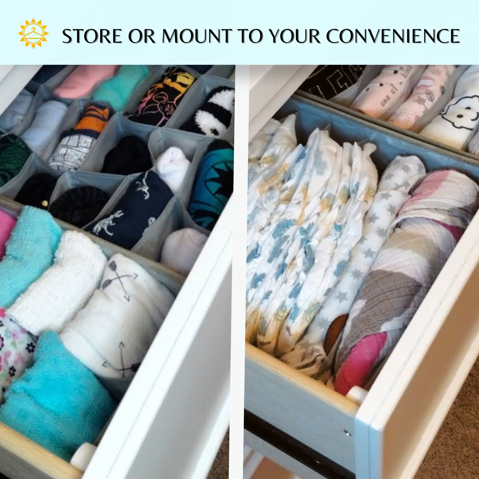 Nelaf Drawer Organizer Underwear - Bra Organizer for Drawer-sock Drawer ...