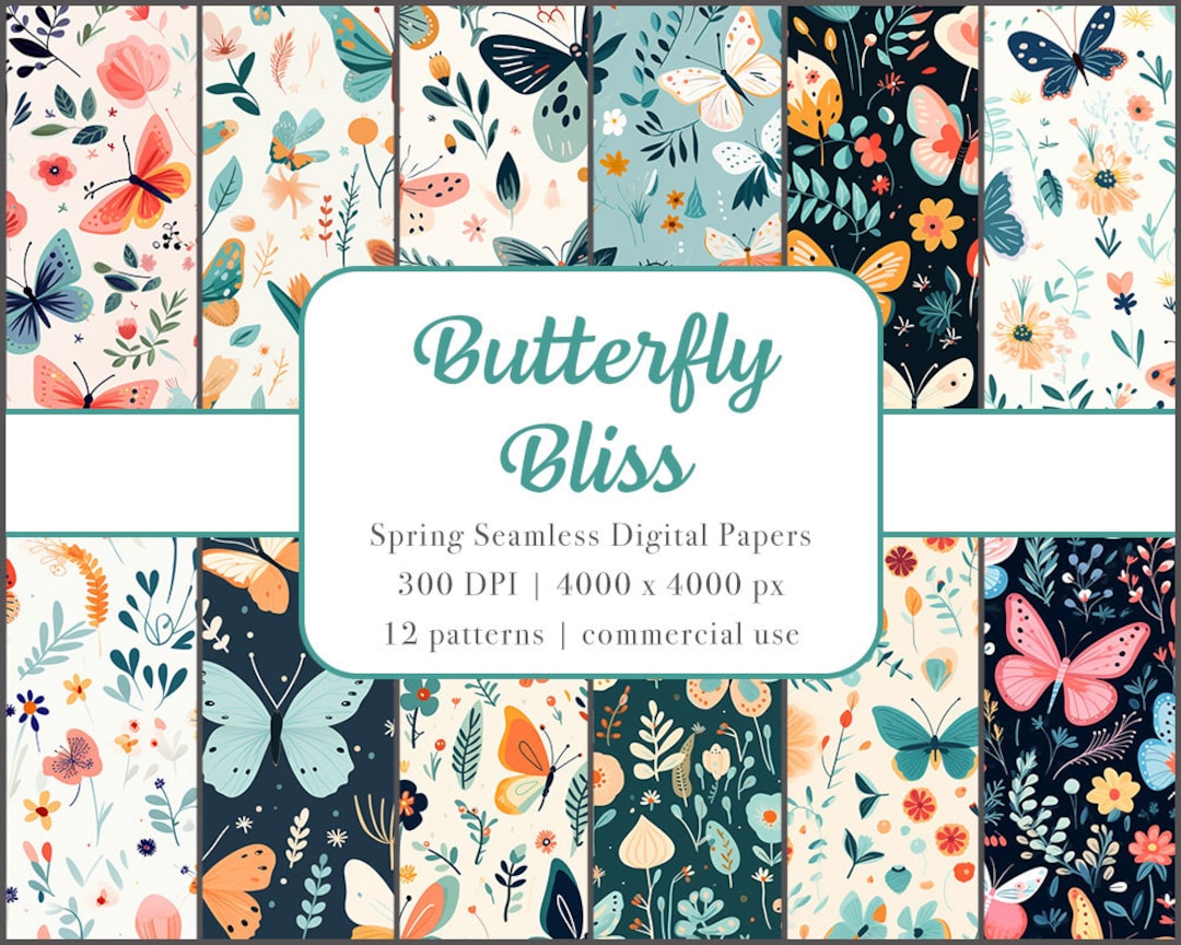Butterfly Bliss | Spring-themed Pattern | Seamless Repeat Pattern ...